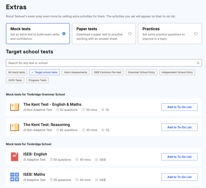 How to update your child’s target schools and exam dates