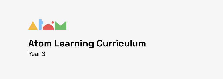 Atom Learning Curriculum - Year 3