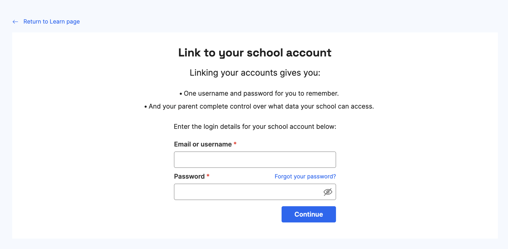 How do I link my child's Atom School and Atom Home account?