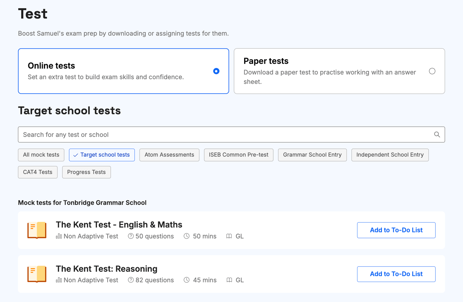 How to update your child’s target schools and exam dates