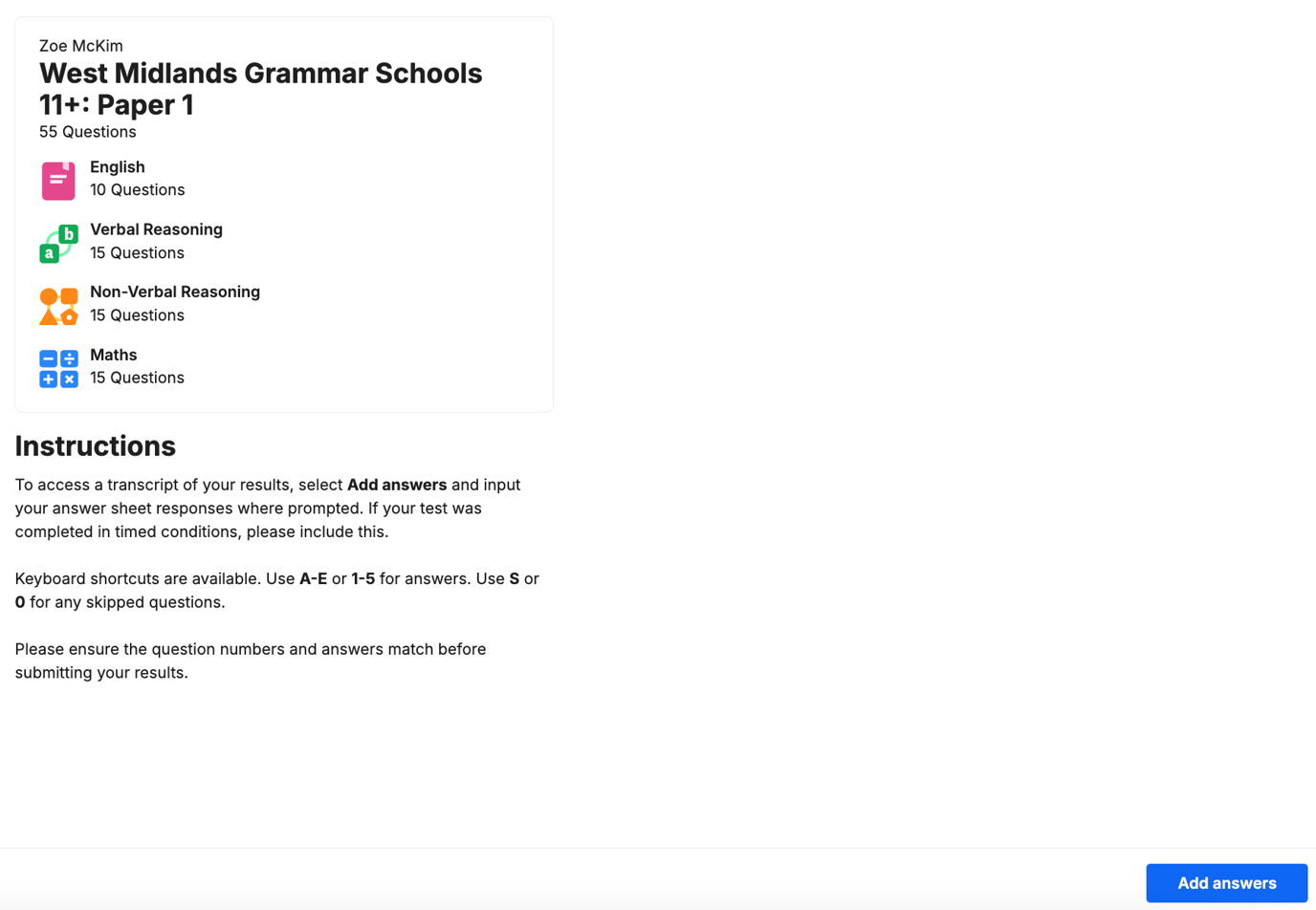 Unlimited paper tests on Atom Home